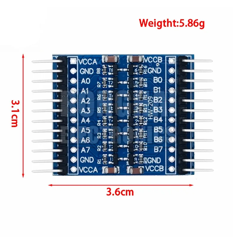8 Channel Logic Level Converter 3.3v To 5v To 3.3v Iic I2c Ttl Uart Spi ...