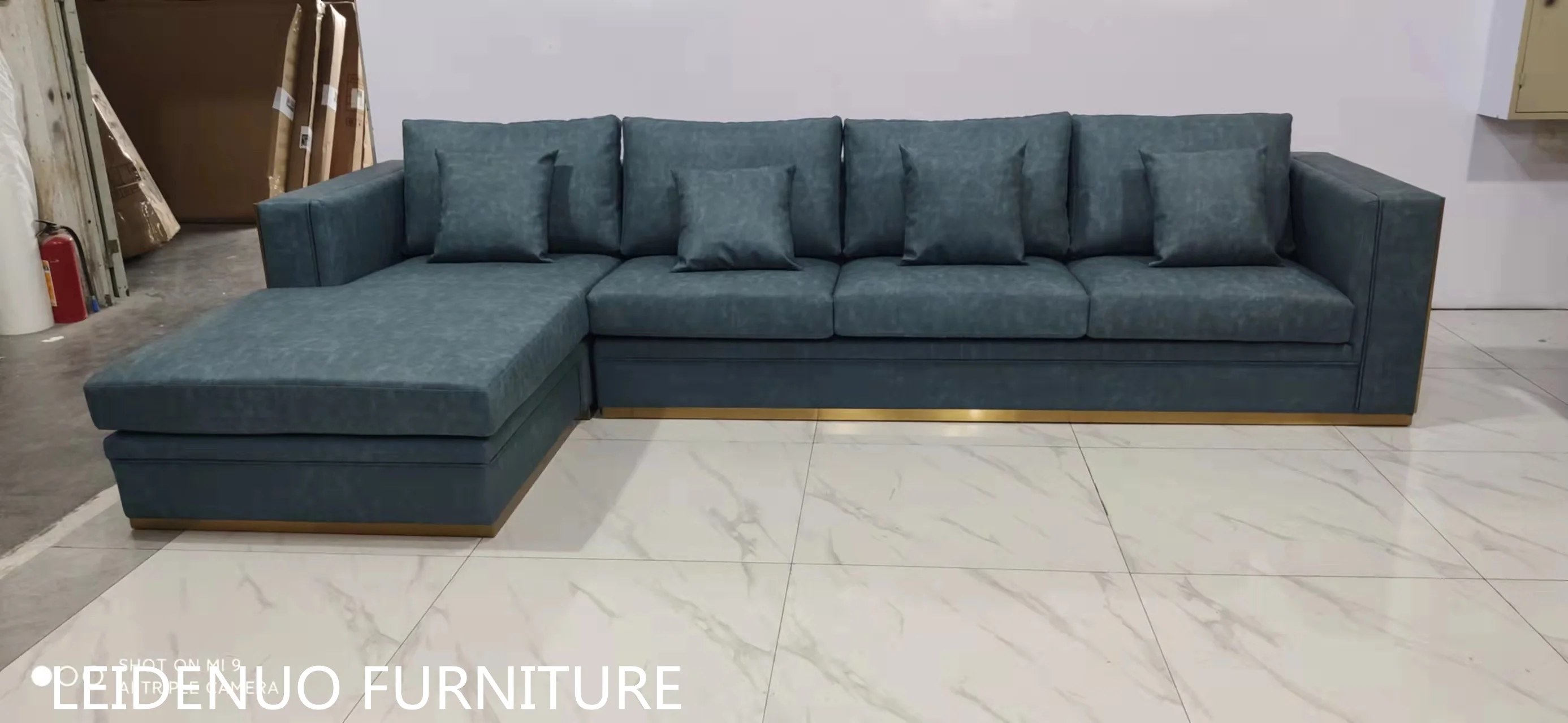 Modern L Shaped Chaise Longue Seater Home Furniture Room Leather Sofa ...