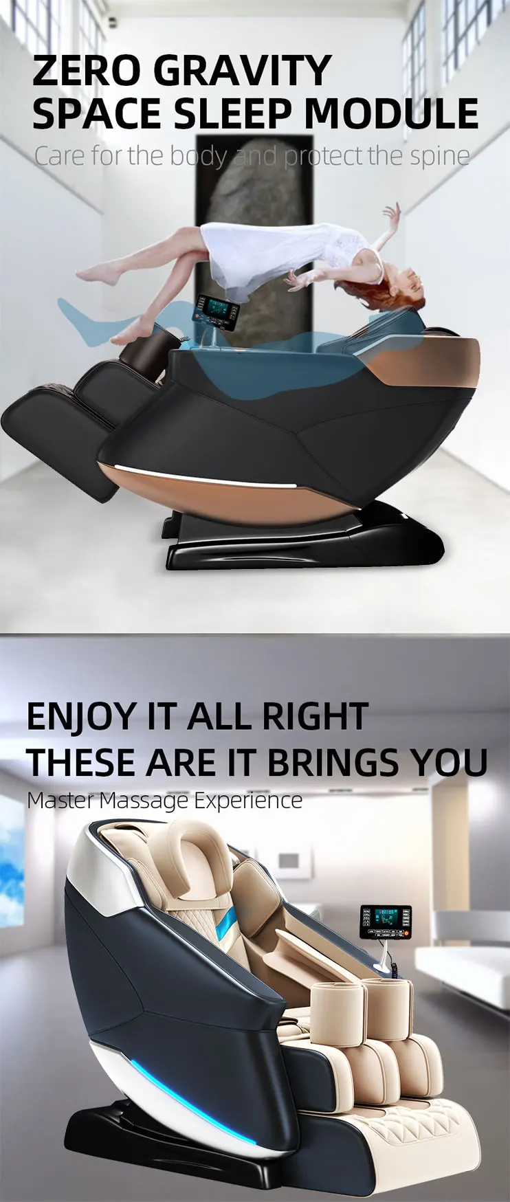 Wholesale Touch Screen Foot Sl Track 8d Commercial Electric Zero Gravity Luxury Chair Massage 4d ...