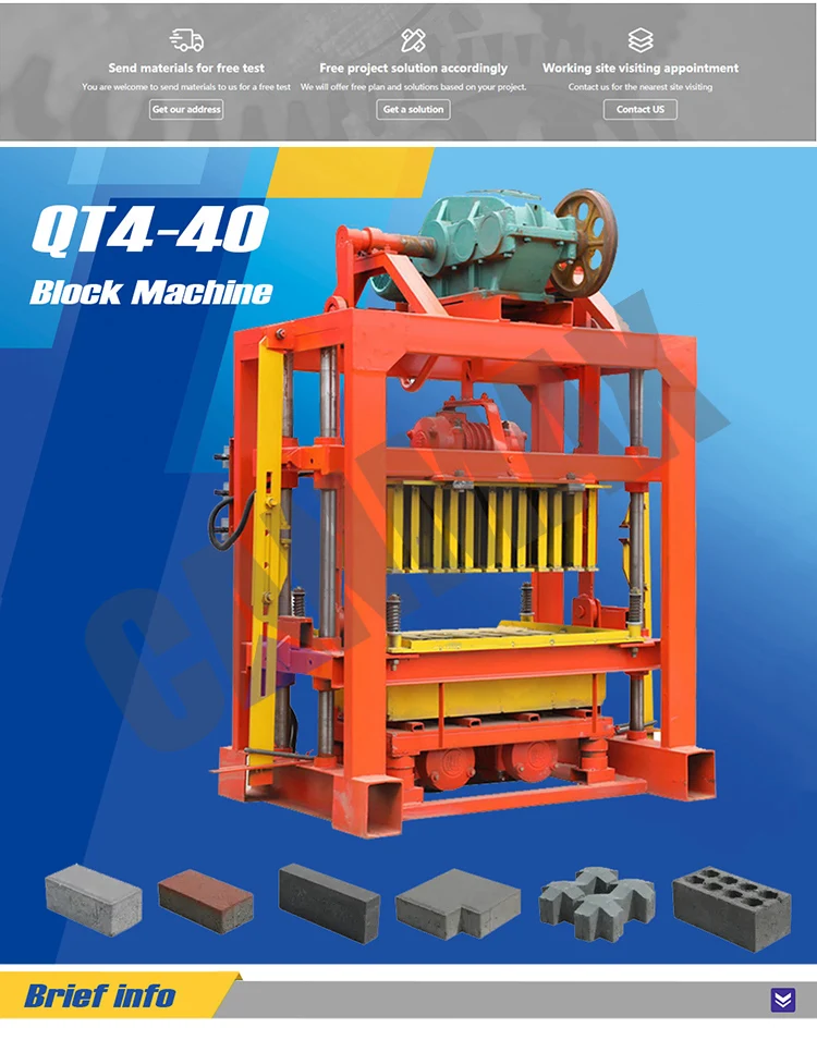 Small Manual Qt4-40 Brick Tanzania Paving For Sale Block Making Machine ...