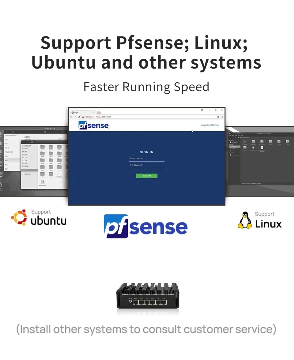 12th Gen in-Tel N100 Firewall Router - Fanless Mini PC