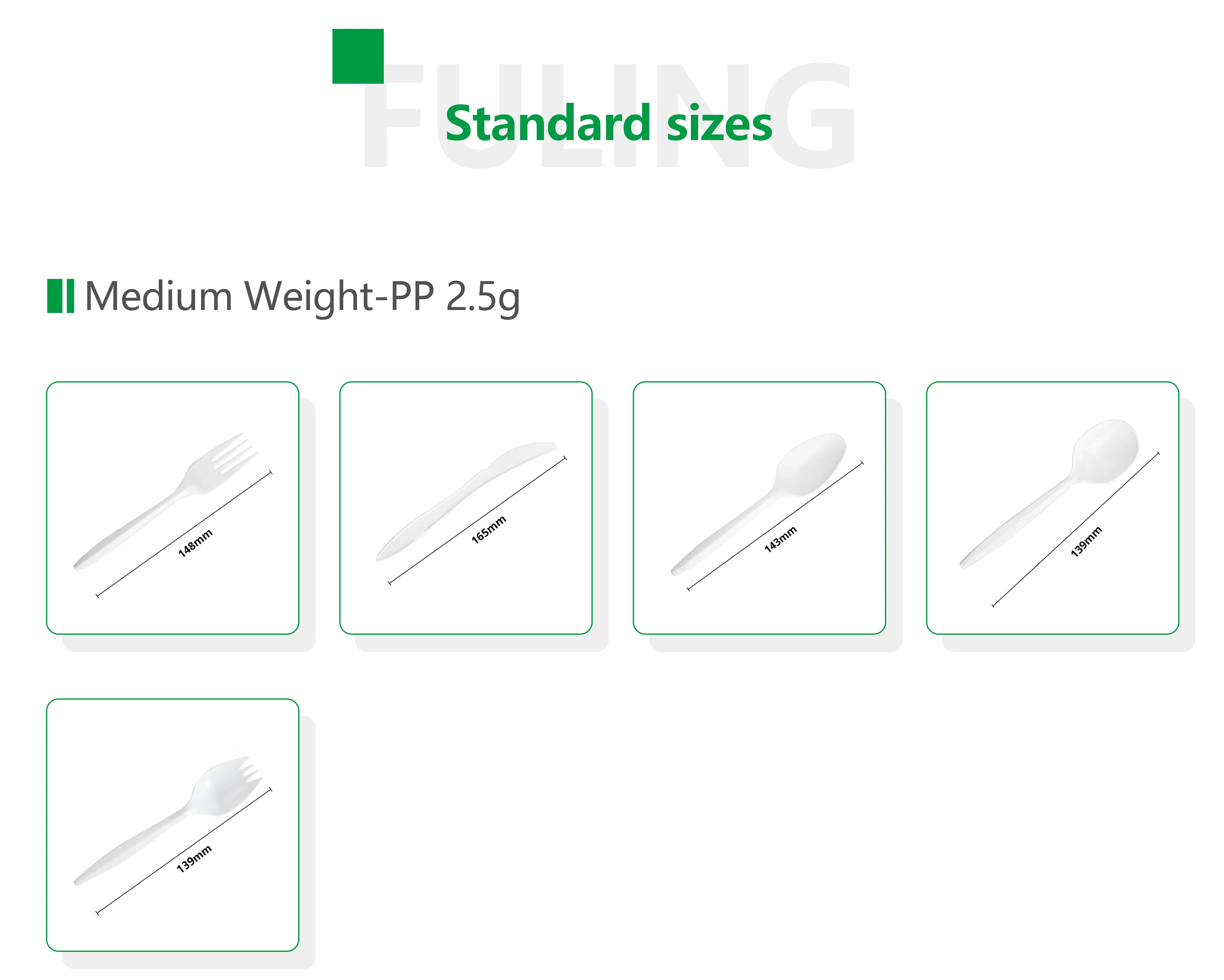 Disposable Spoon Fork Knife Set - 250 Plastic Cutlery