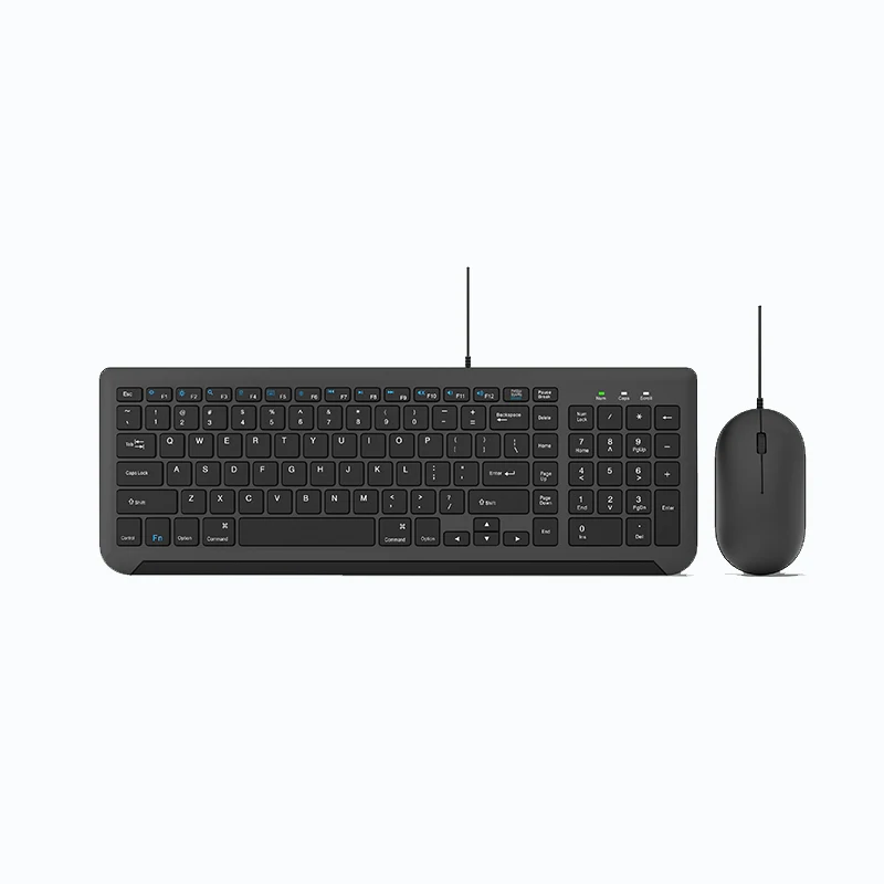 New Black Wired Keyboard Mouse Combo Ergonomic Wired Usb Mouse And ...