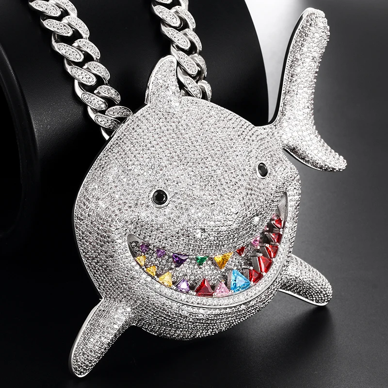 Hip Hop Rapper Giant Jewelry - Iced Out Shark Pendant