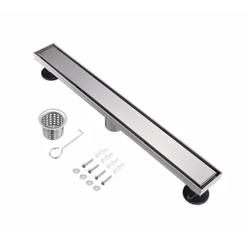 Gee-n Silver Flange Tile Insert Toilet Linear Long Floor Drain ...