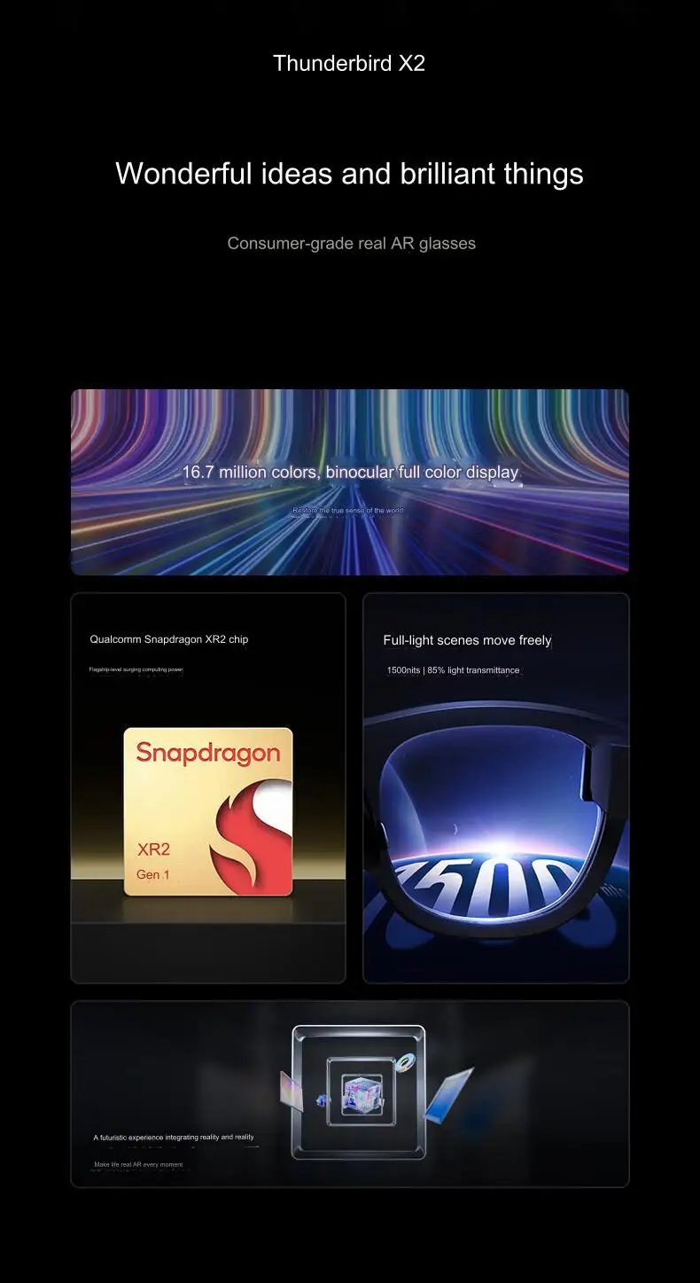 TCL Rayneo X2 AR Glasses - Smart 3D Sunglasses with RTS