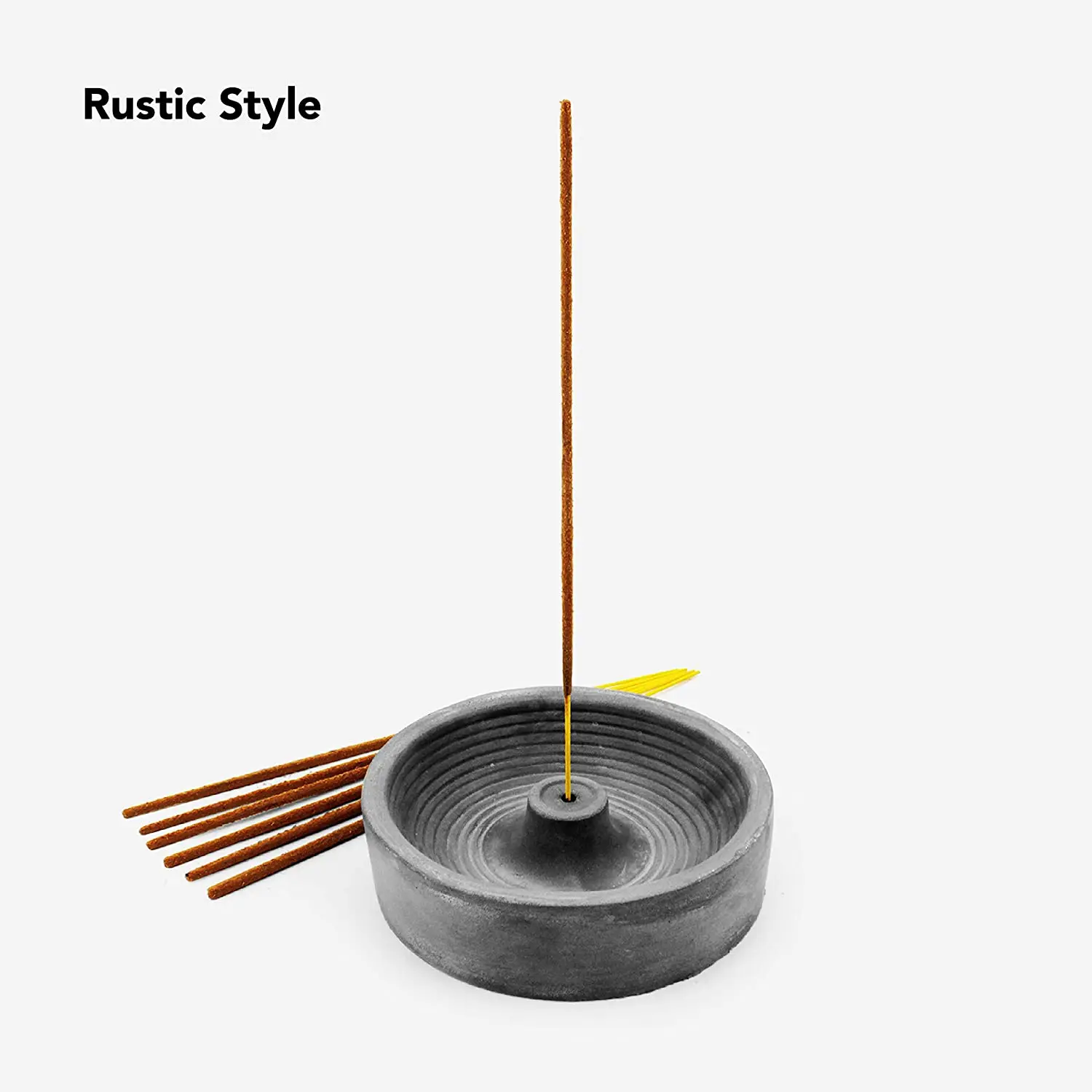 Gray Cement Circular Incense Holder Modern Minimalist Upright Standard ...