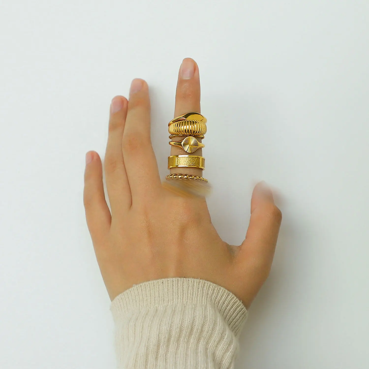 Vintage Inspired Ariel Ring - 18K Gold IP Plated Stainless Steel