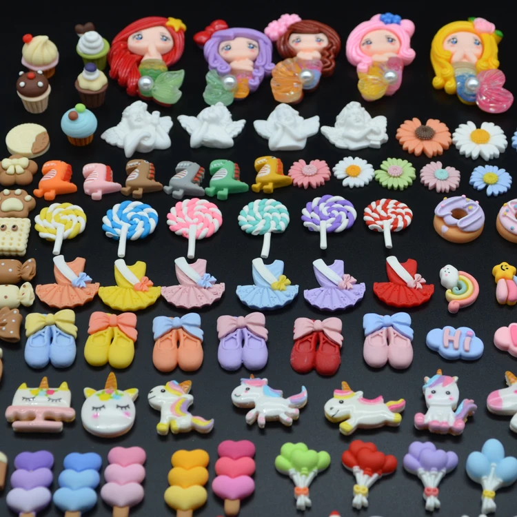 Miniature Cartoon Doll Flat Back Princess Resin Charms Kawaii Girl ...
