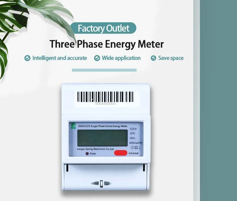 High Quality 4p Single Phase Wifi Energy Meter Din Rail Active Lcd ...