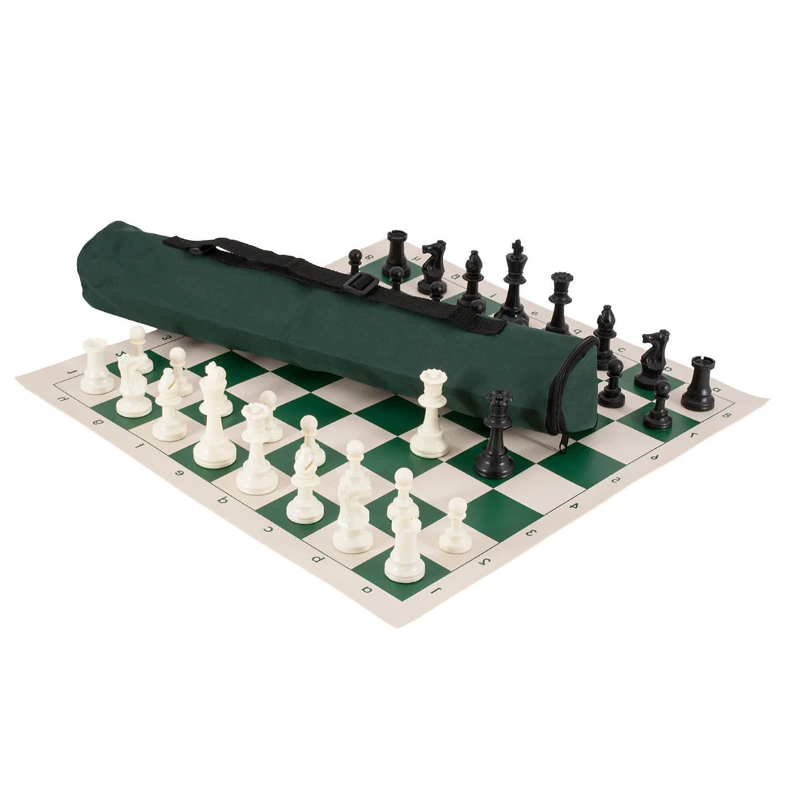 Portable Chess Set With Roll-up Pvc Board Plastic Pieces,And Carry Bag ...