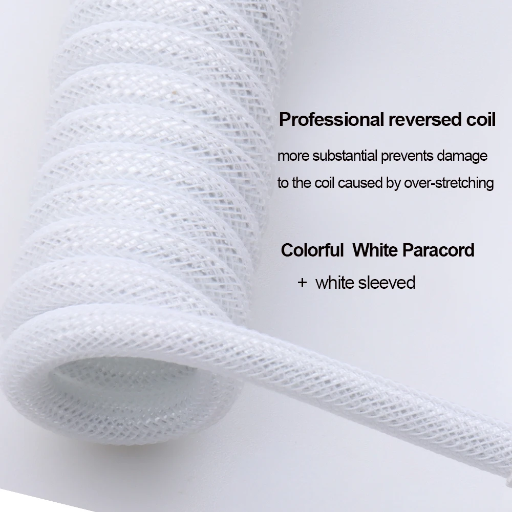 Type C Spring Spiral USB Cable - Mechanical Keyboard Coiled Cable
