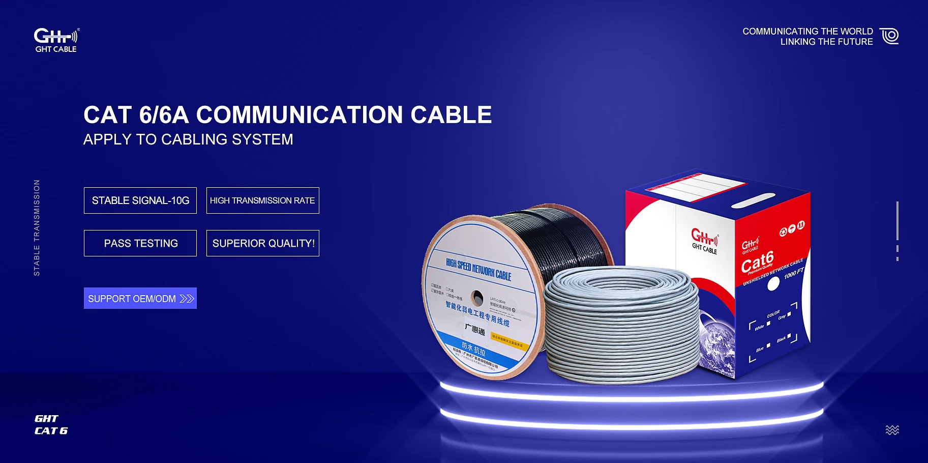 GHT CAT5E CAT6 CAT6A CAT7 UTP 100% Pure Copper/cca Cable