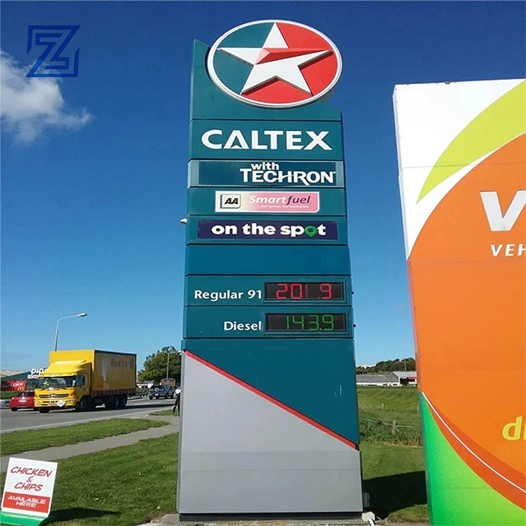 Outdoor Advertising - Durable LED Pylon Signs for Gas Stations