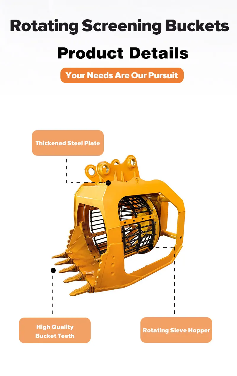 Manufacture Hydraulic Drum Screening Hopper Excavator Rotating ...