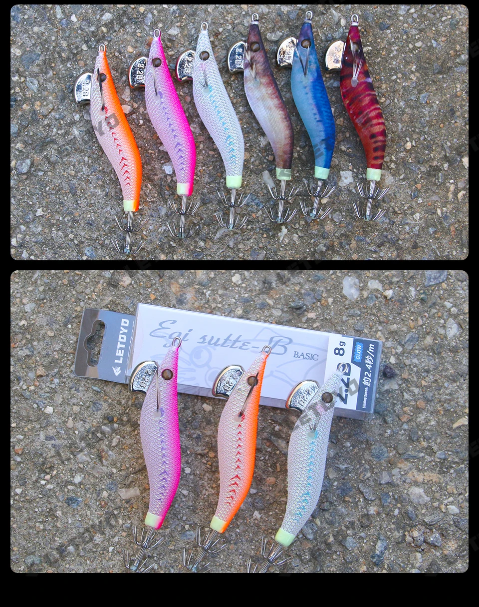 Letoyo Luminous Squid Jig 1.8# 2.2# Yamashita Egi Squid Jig Bbk Fish ...