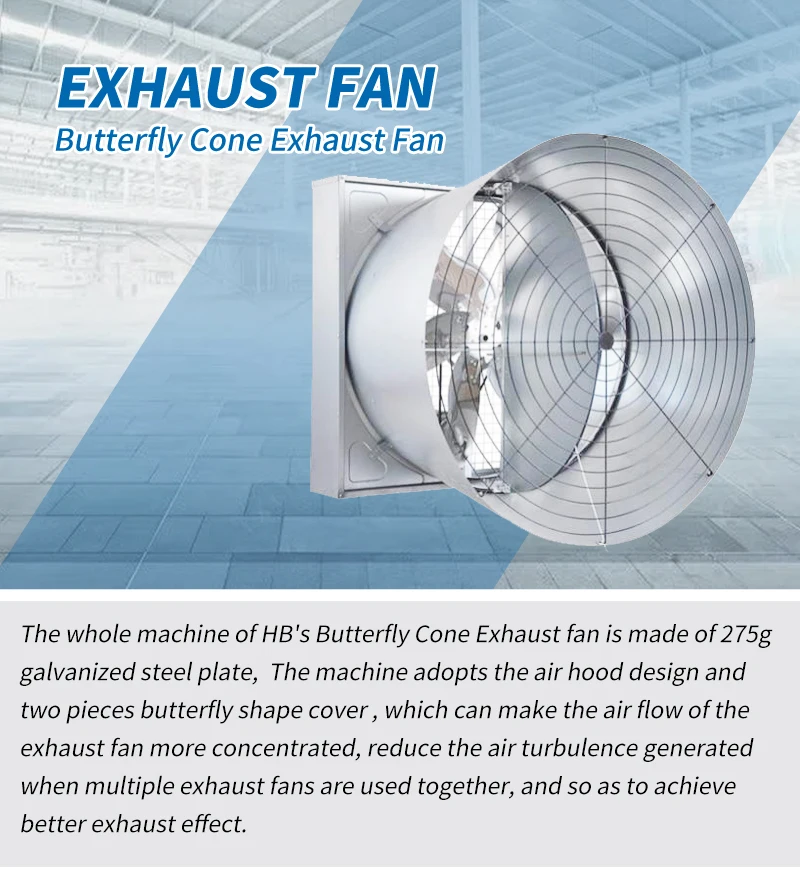 Shutter Cone Ventilation Exhaust Fan Axial Flow Blower Fans 50 Inch In ...