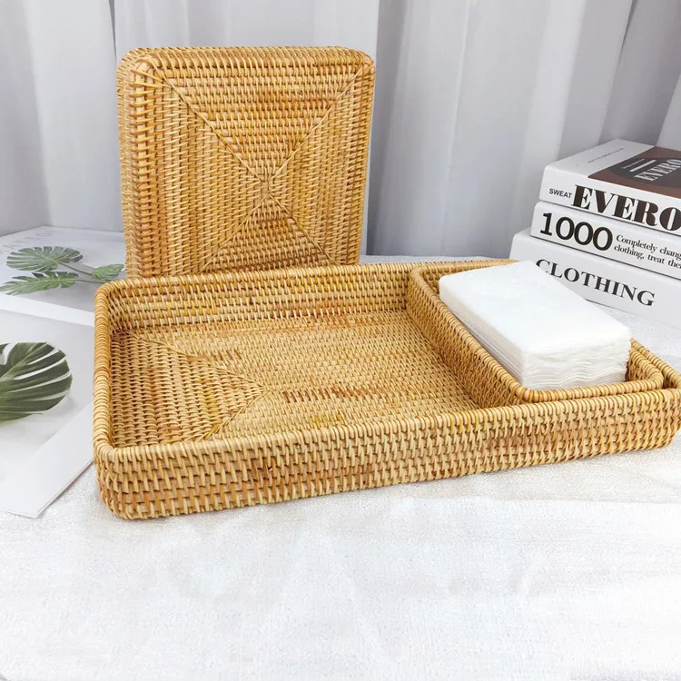 Long Narrow Rattan Tray for Bathroom Vanity Trays Decorative Jewelry ...