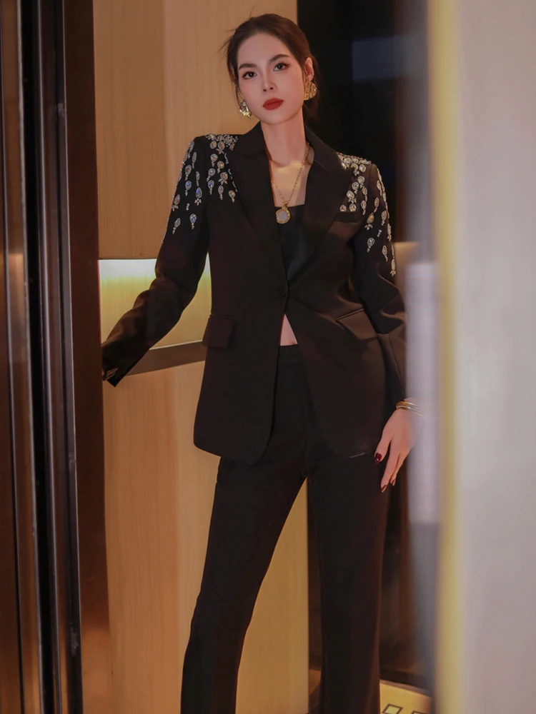 New Hand-beaded Diamond-encrusted Suit Jacket Slim-fitting Female ...