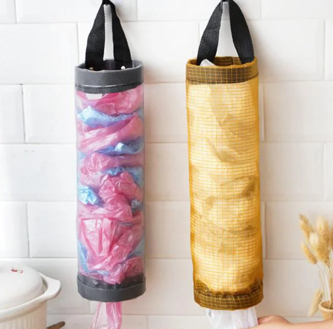 Plastic Wall Mount Grocery Bag Holder Dispenser Garbage Organizer ...