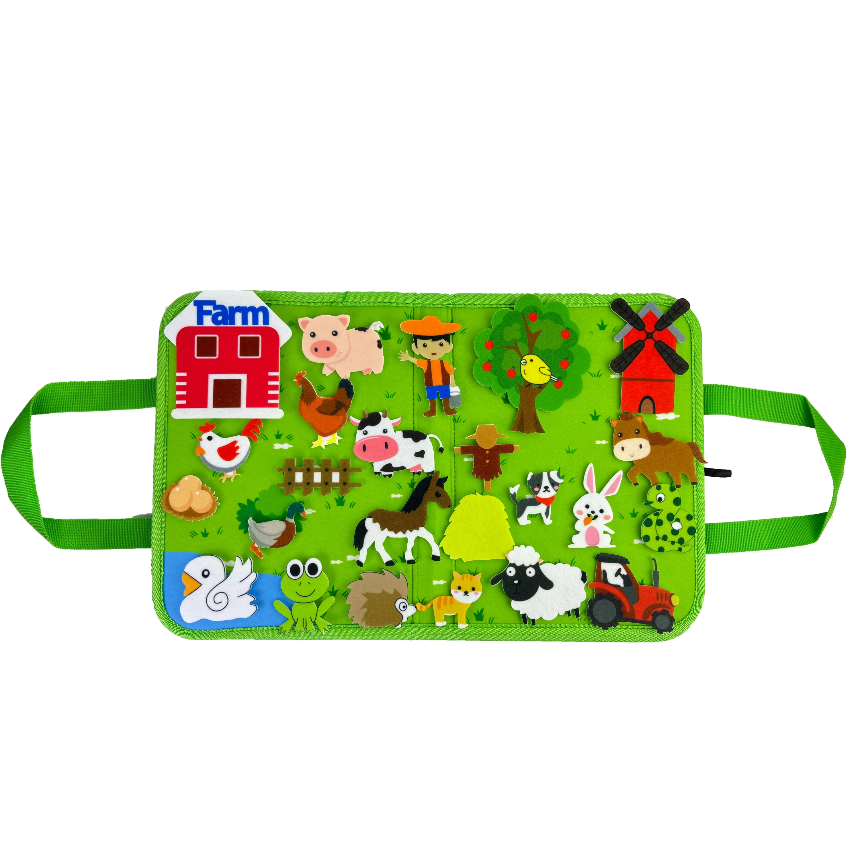 Protable Preschool Early Interactive Play Kit Felt Farm Animals story ...