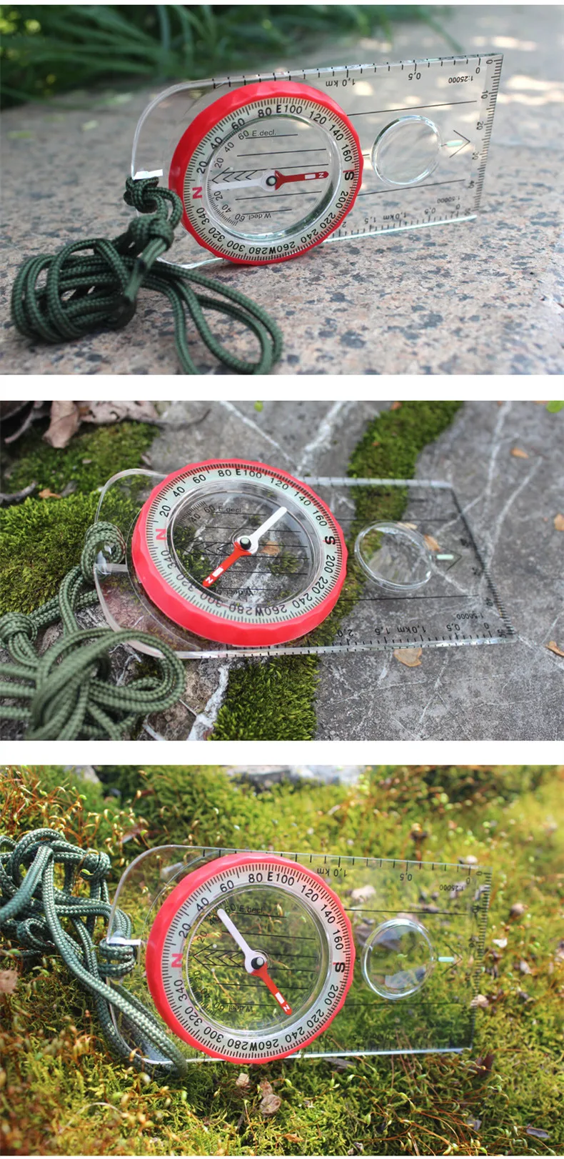 Portable Orienteering Compass Rule Map for Outdoor Camping Hiking ...