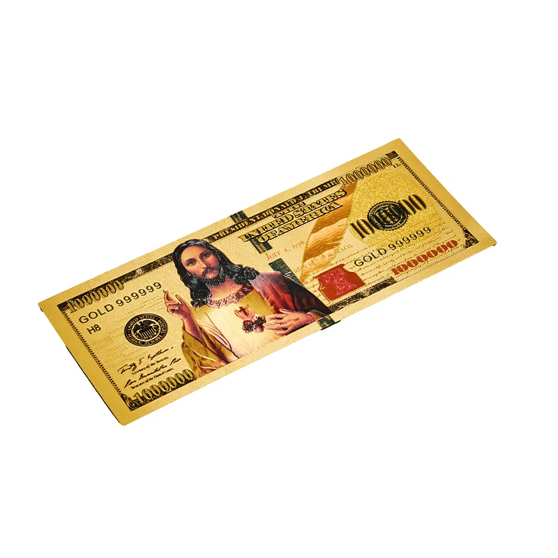 Custom Gold Foil Jesus Commemorative Banknotes Collectible Gold Foil ...