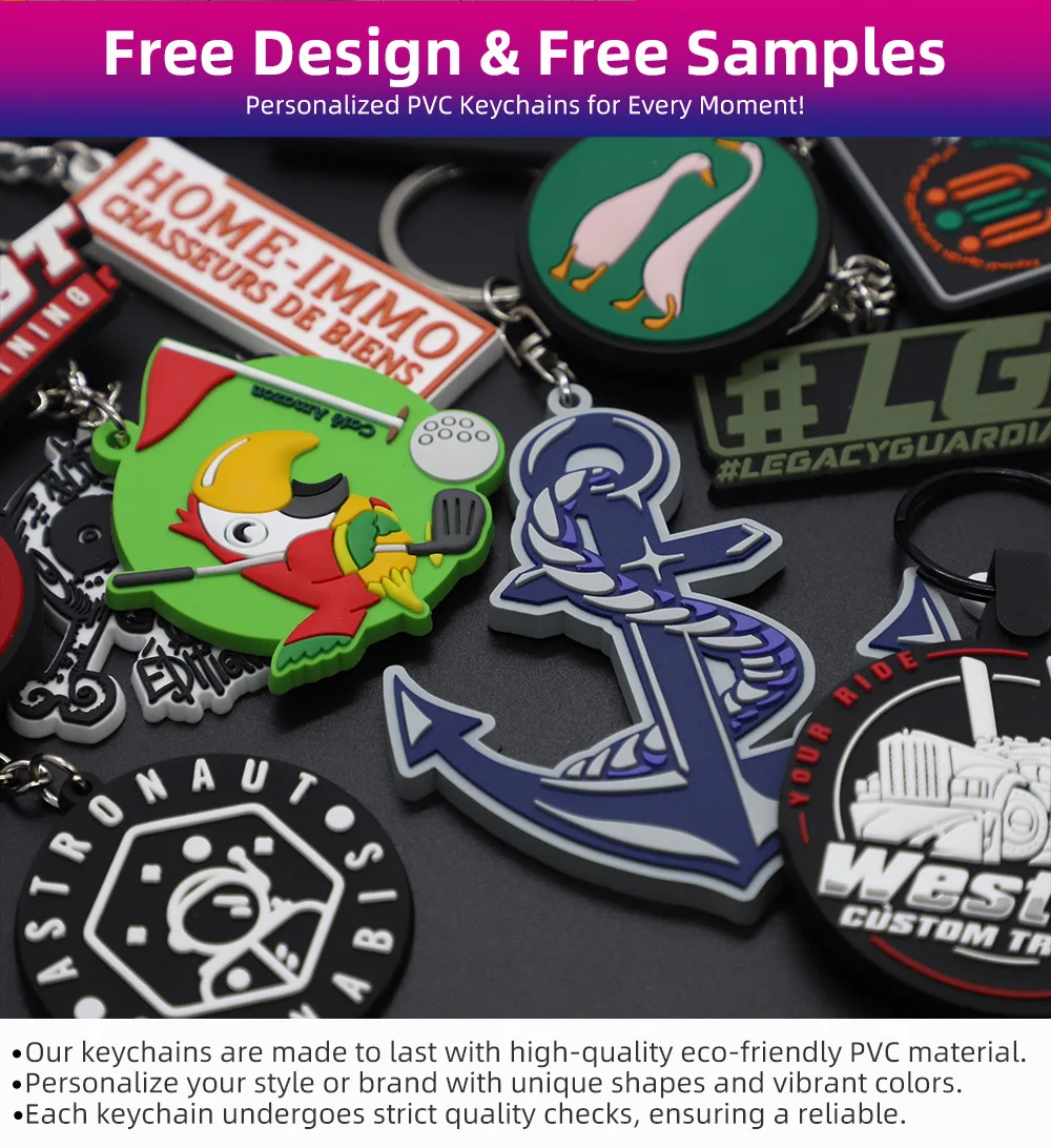 Custom Shaped Logo Cheap 3d 2d Soft Pvc Key Chain Holder Rubber ...