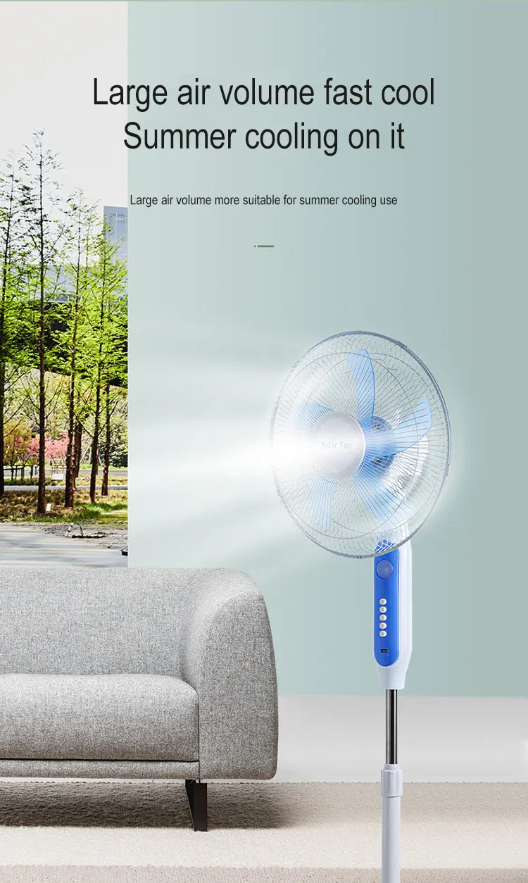 Ac 12v Dc 12 16 18 Inch Rechargeable Solar Powered Pedestal Standing ...