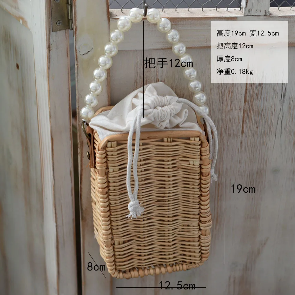 Handmade Summer Straw Beach Bali Tote Bag - Bamboo Rattan