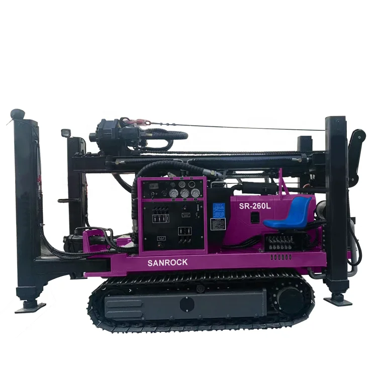 260m Crawler Water Well Drill Rig Hydraulic Rotary Bore Hole 78kw ...