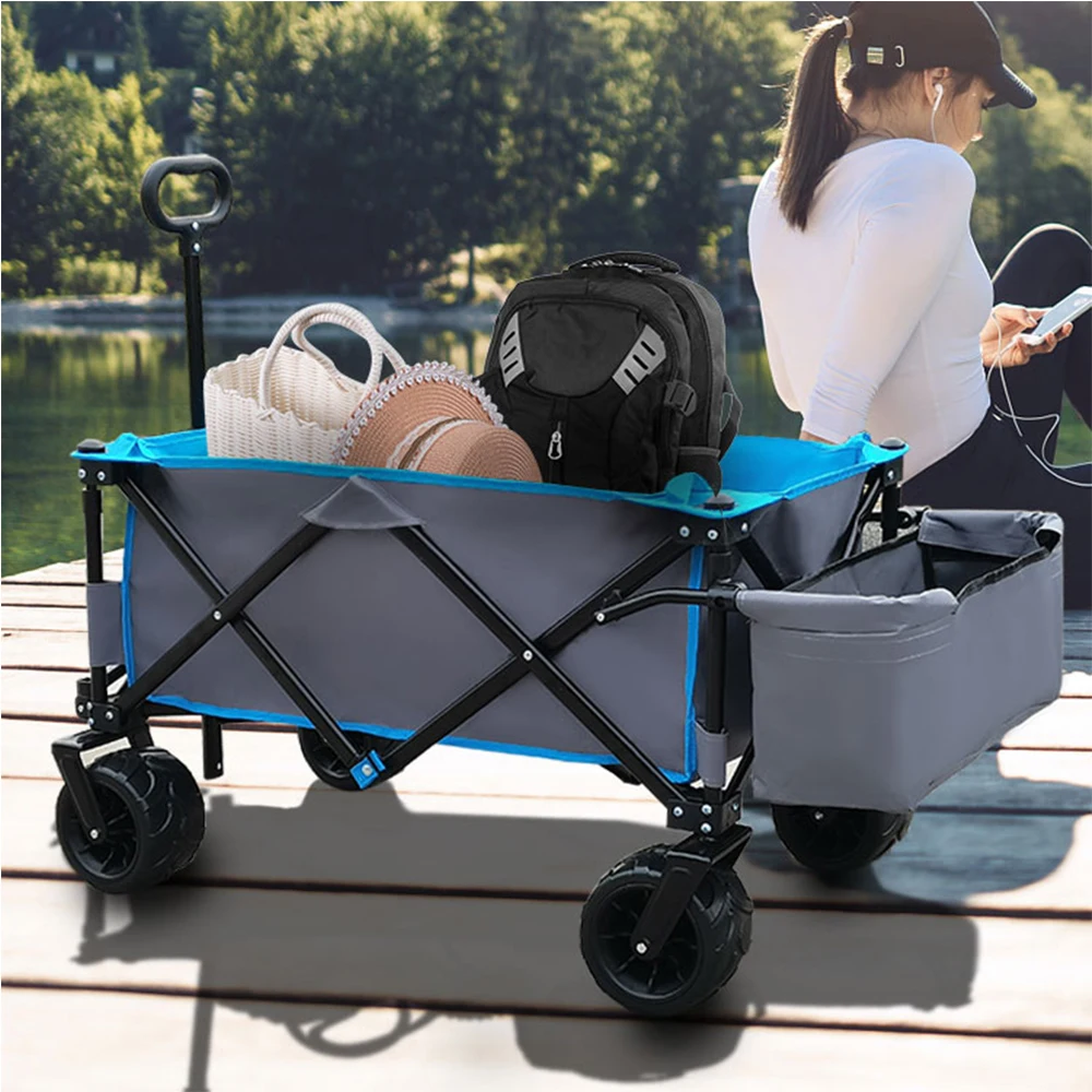 Rustic Folding Wagon With High Capacity Perfect For Outdoor Activities ...