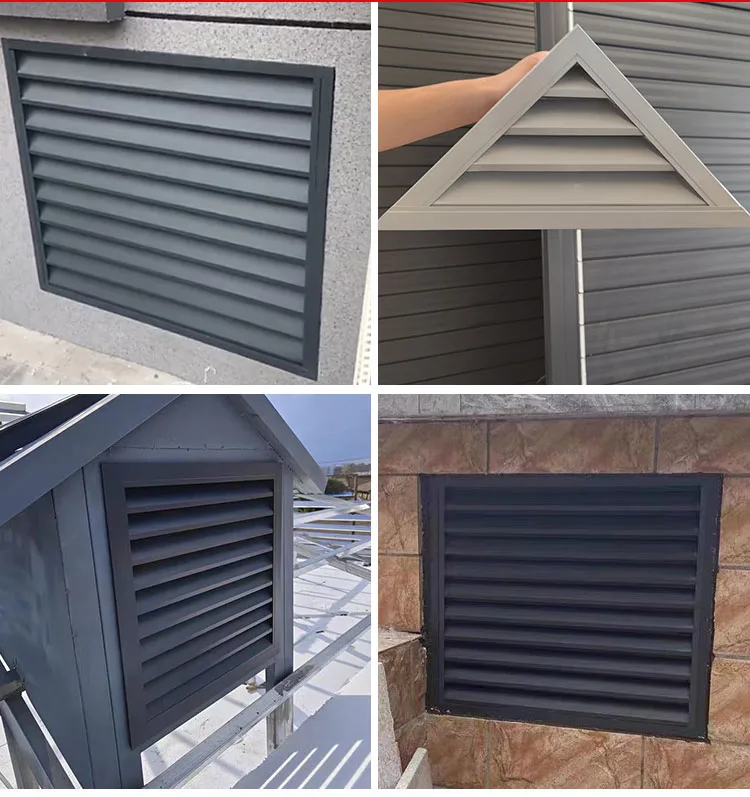 Single-layer Rainproof Air Inlet Ventilation Black Aluminium Louver ...