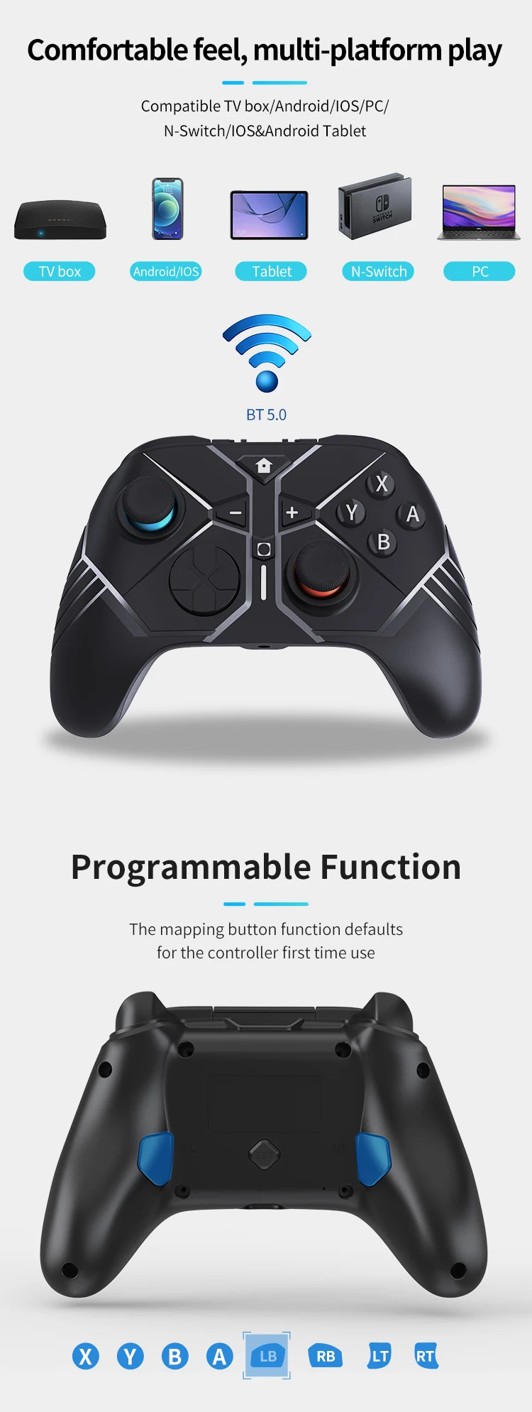 THE NEW SWITCH GAMEPAD WIRELESS BT COMPATIBLE WITH COMPUTER ANDROID ...
