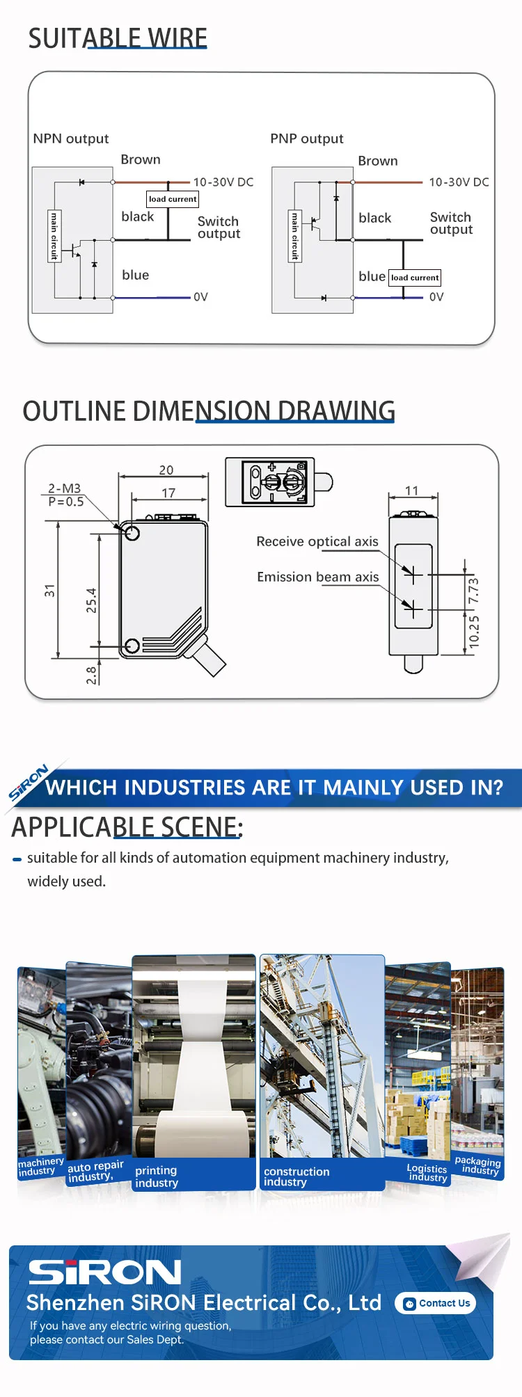 SiRON K014 Slot Sensor Square Shaped Thru-reflection Type Infrared ...