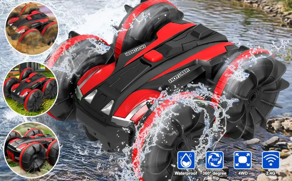 Amphibious Rc Car For Kids Rc Car Boat Truck 4wd Waterproof Stunt Cars ...