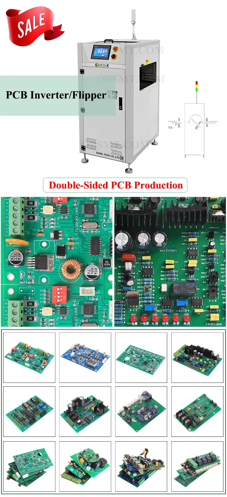 Newest Design Pcb Flipper Machine Smt Belt Conveyor Pcb Conveyor With ...