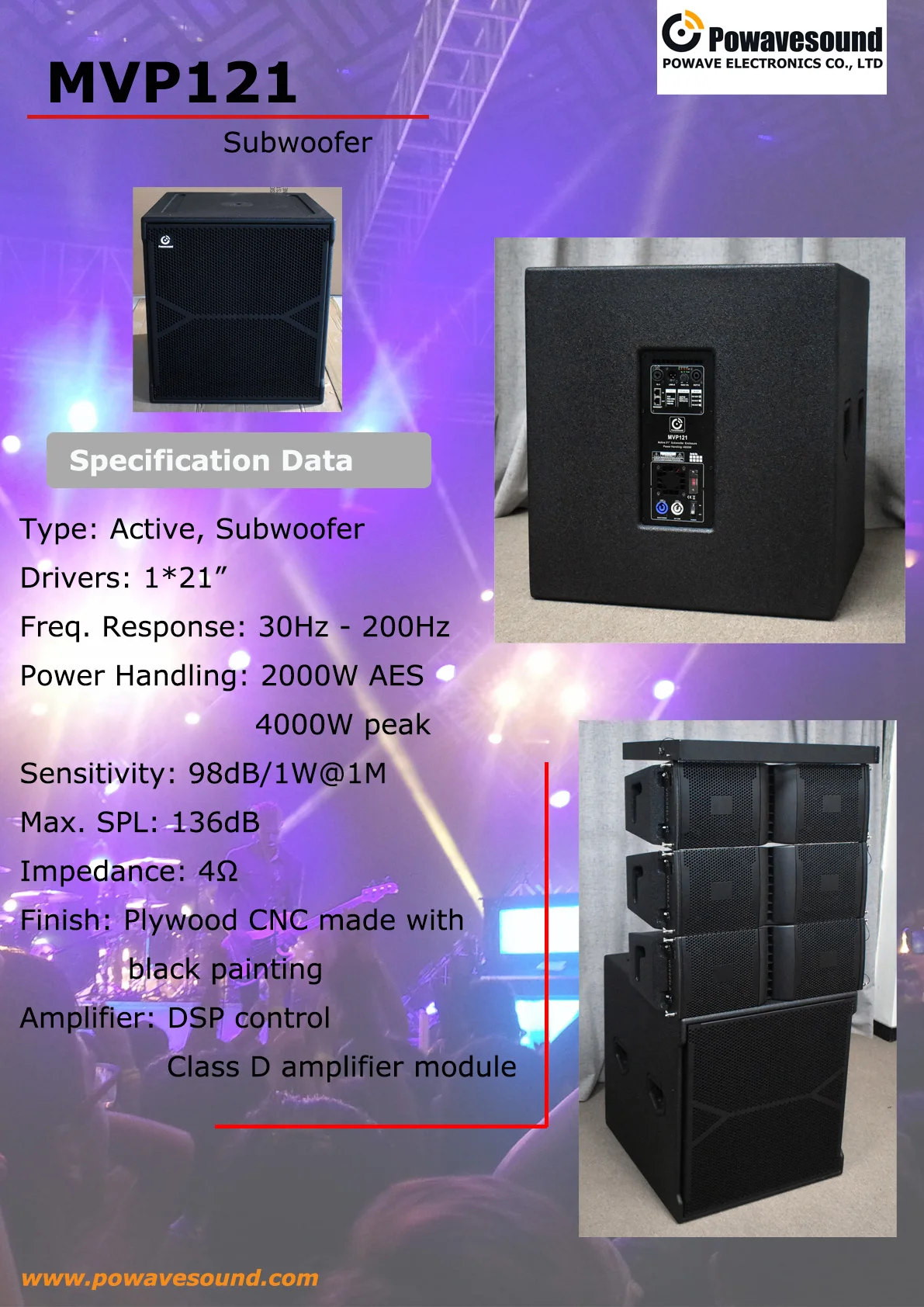 21 Inch Subwoofer Active Speaker Powered By Powavesound China Speaker ...