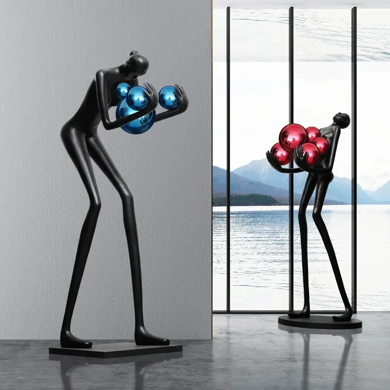 Factory Customized Human Statue Lamp American Abstract Art Resin Ball ...