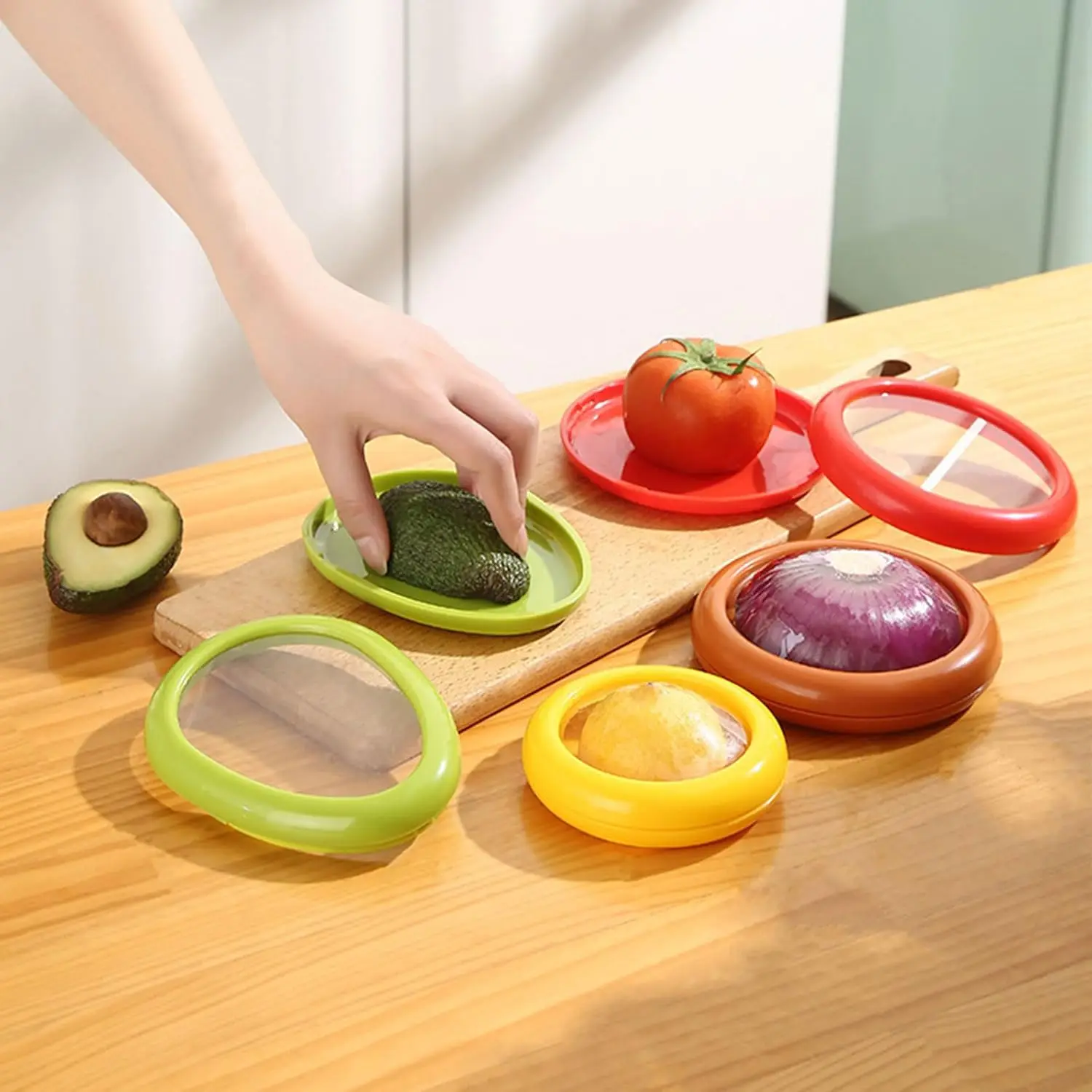 4pcs High Quality Silicone Fresh Keeping Box Fruit Storage Reusable ...