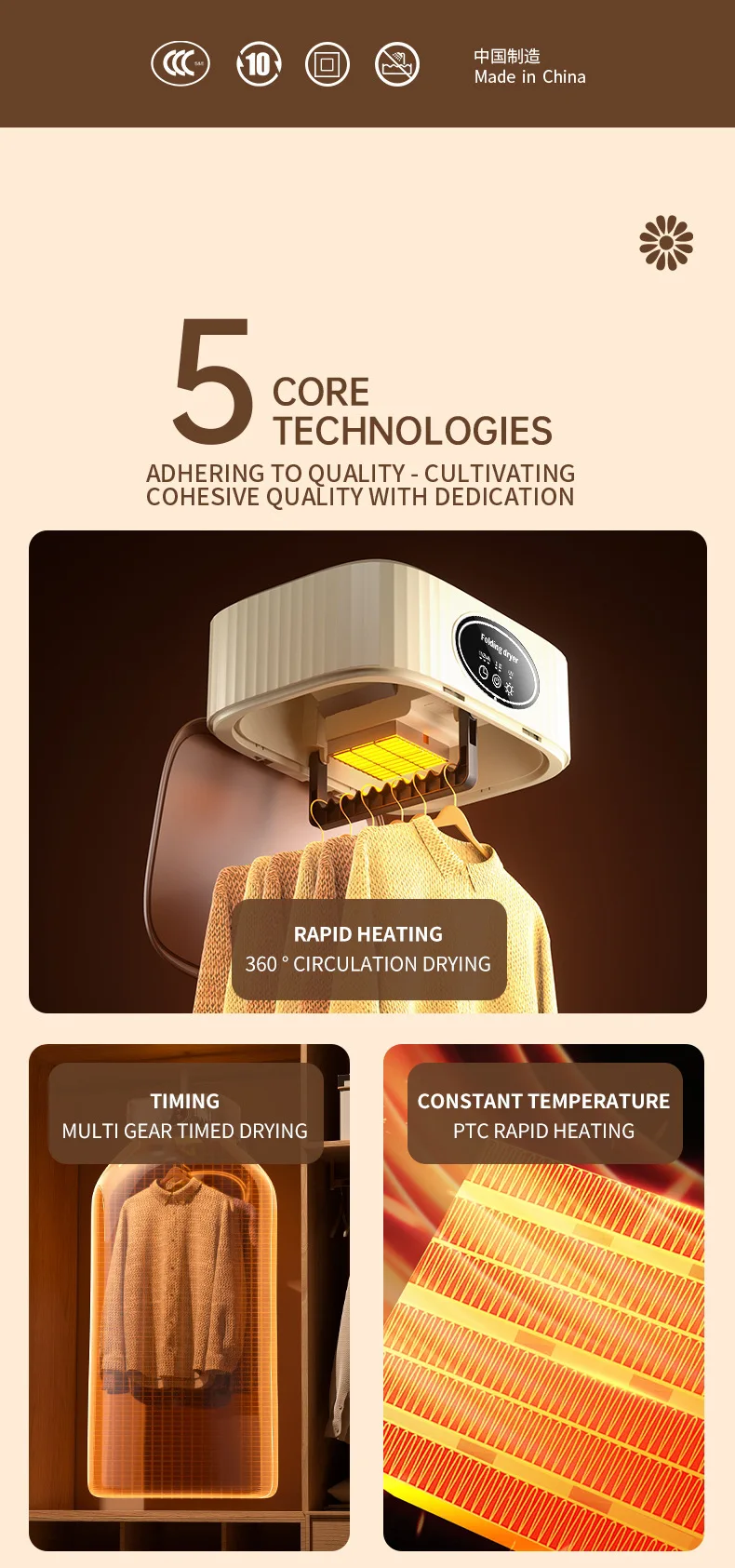 Mini Portable Electric Dryer - 5kg Folding Clothes Machine