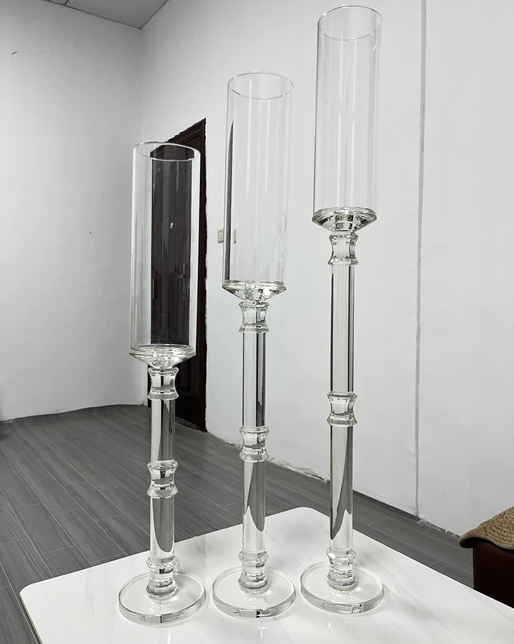 Crystal Candle Holder Set - Elegant Wedding Decorations