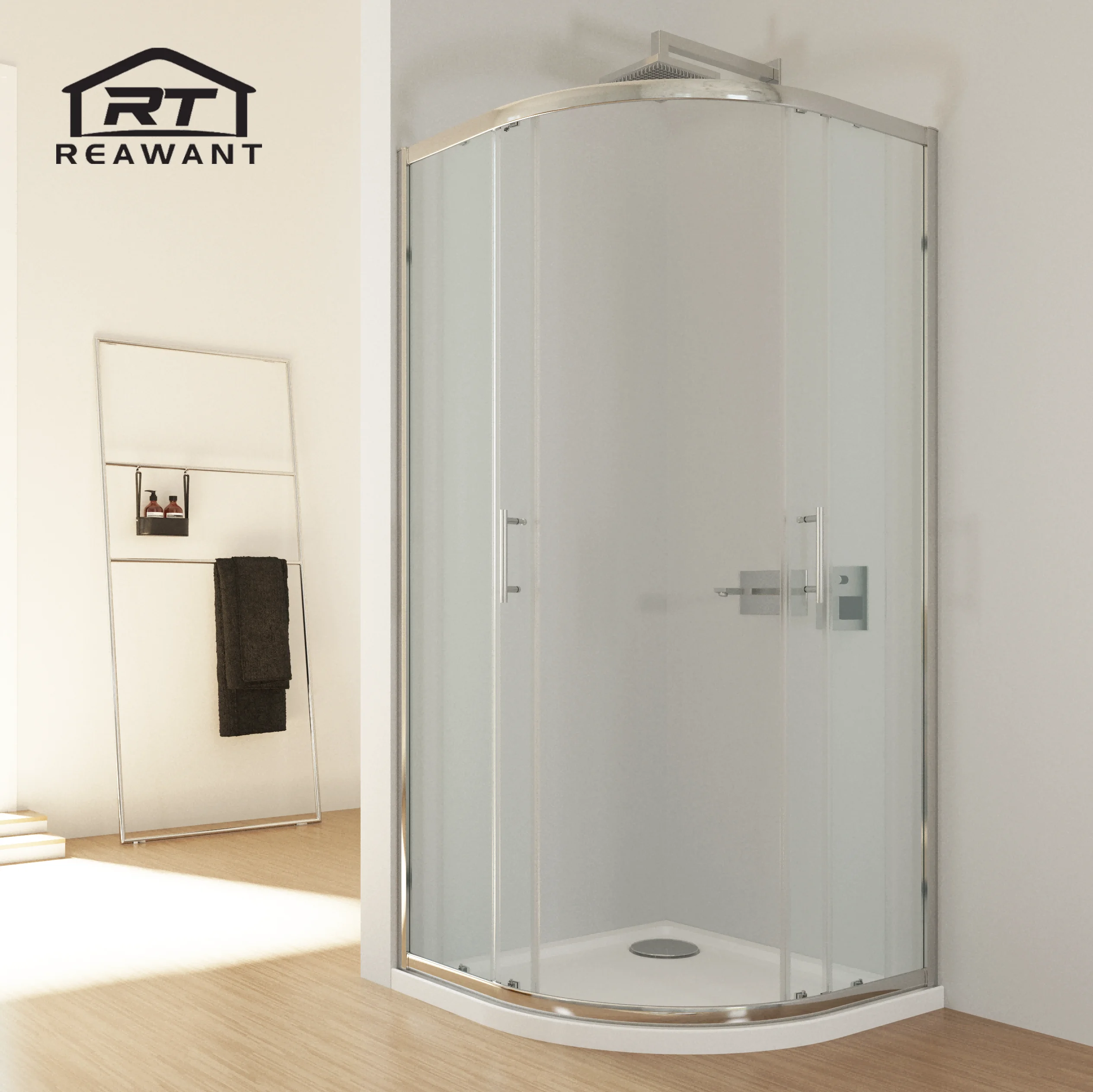 Modern Hotel Shower Rooms & Accessories Bath Room Reflective Glass ...