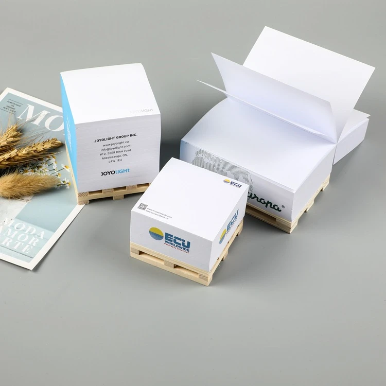 Promotional Wooden Pallet Sticky Adhesive Notes Cube Pads Blocks Paper ...