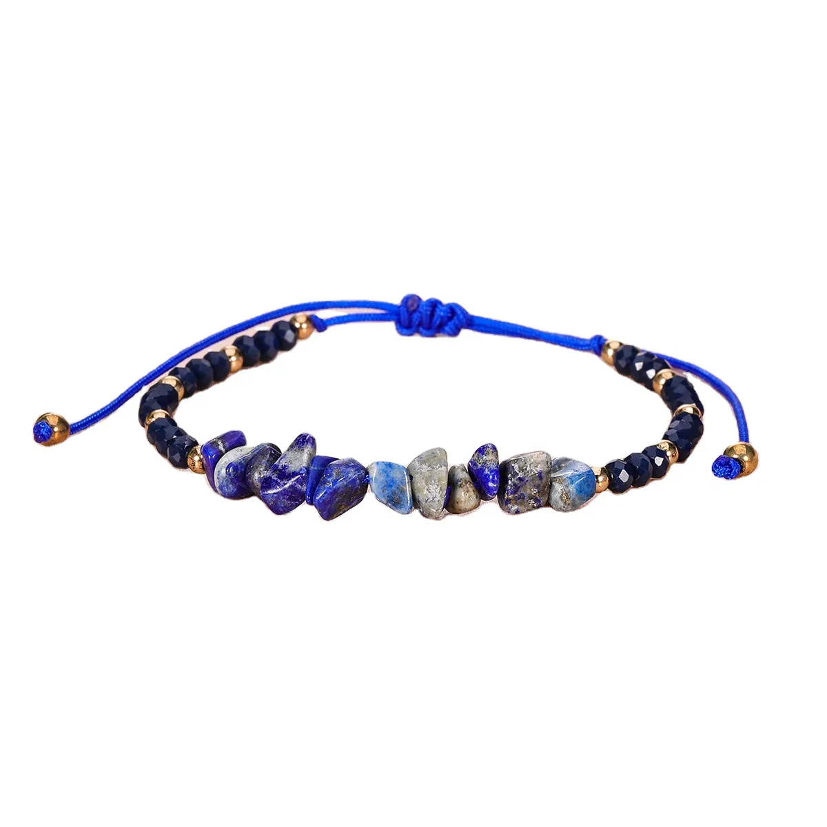 Hot Sale Natural Lapis Lazuli Chip Gemstone Anklet Fashionable Thread ...