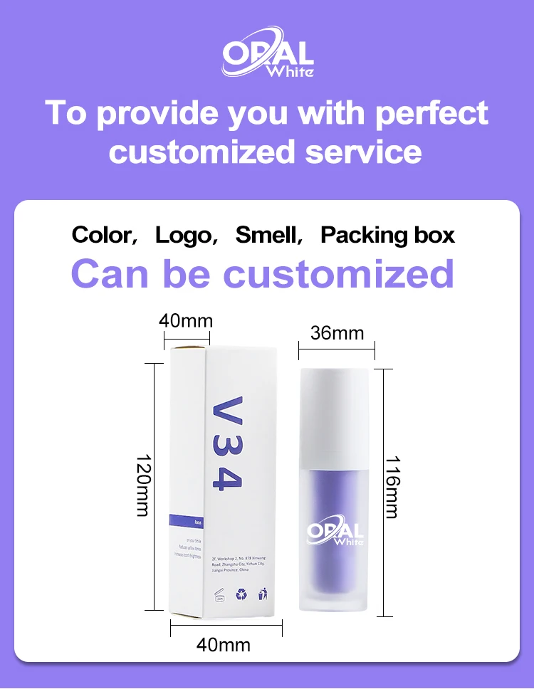 High Quality Purple Toothpaste For Teeth Whitening V34 Foam Eco ...