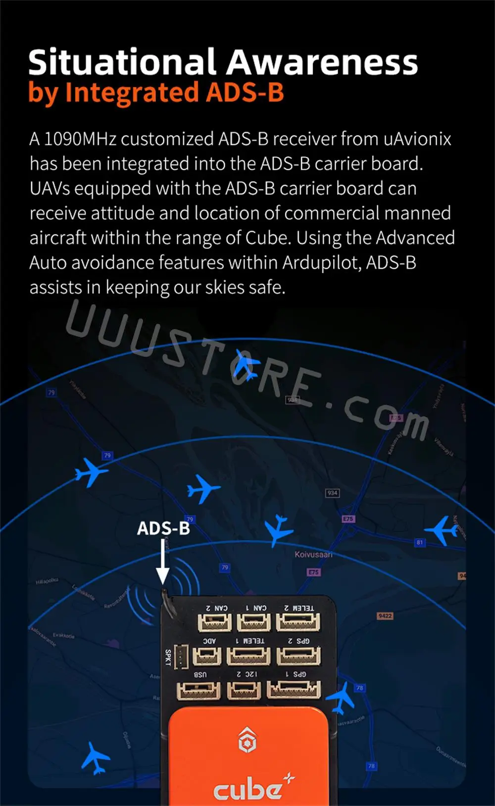 Hex Cube Orange+ Standard Set Pixhawk2 Autopilot for RC Aircraft