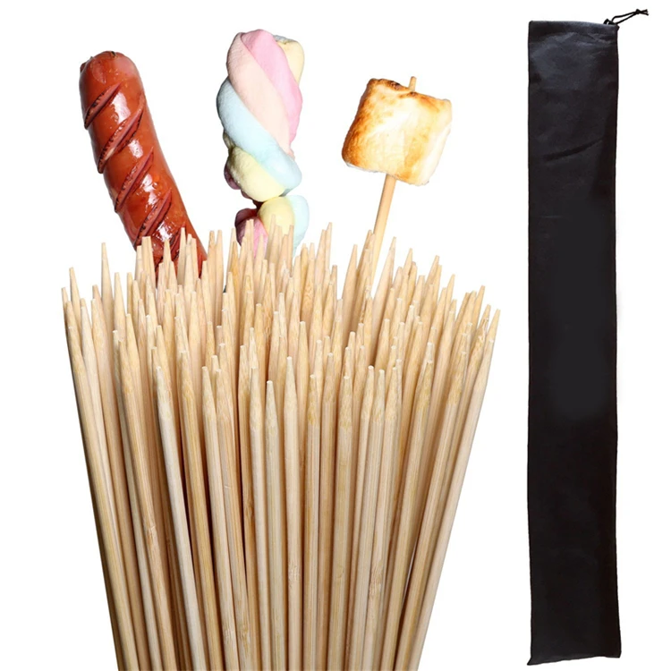 Bambus 36 Inch Bamboo Marshmallow Roasting Sticks Bbq Round Skewer ...