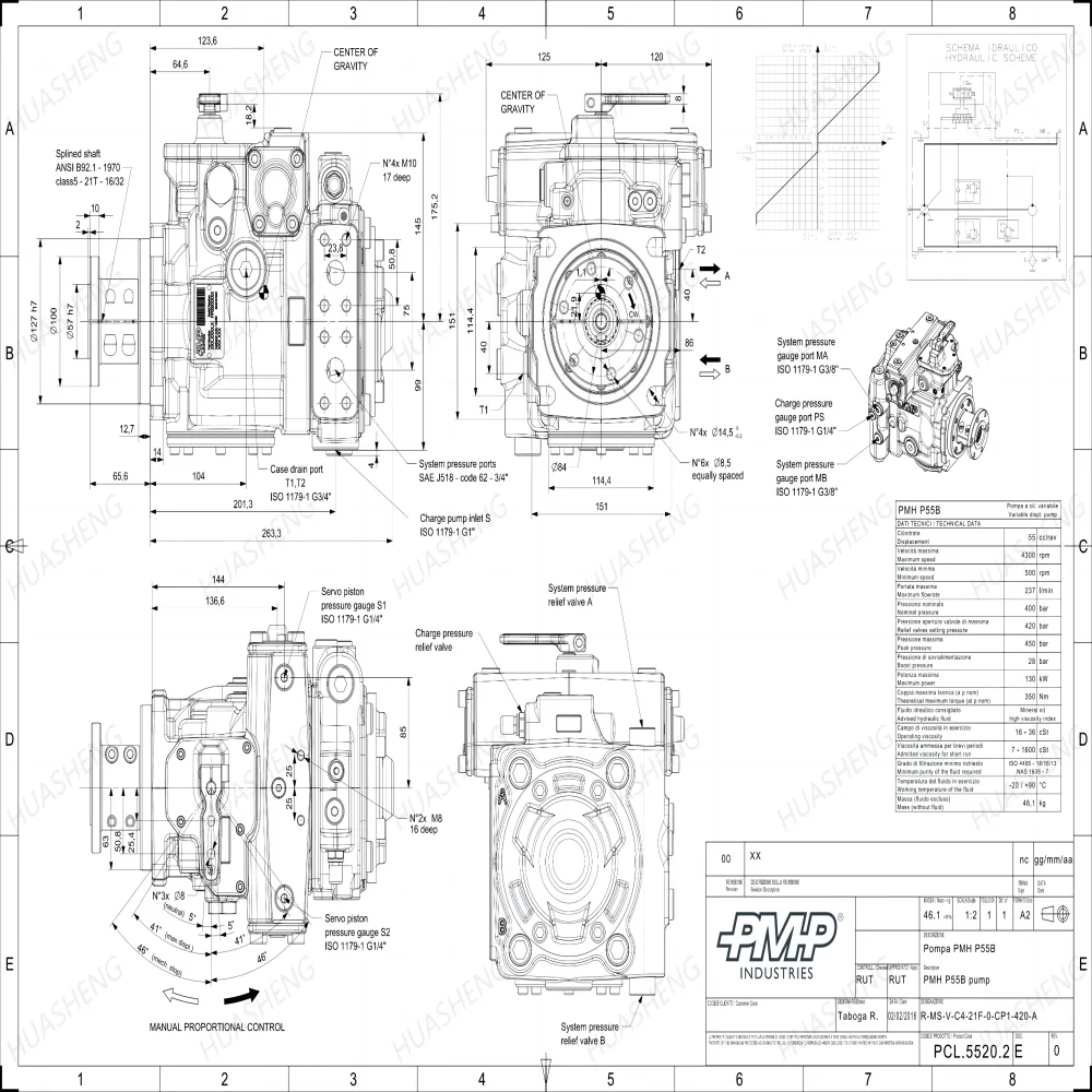 HS Mixer Truck Parts - PMH P90 Hydraulic Pump & PMH M90 Motor
