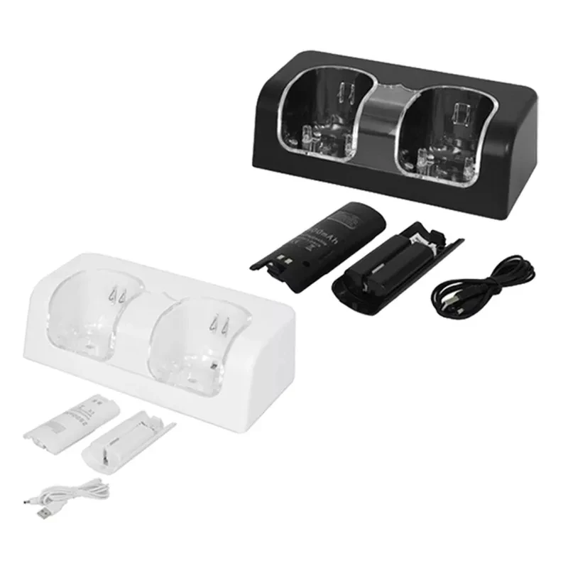 2 Ports Charger Station Holder For Wii Gamepad Remote Controller ...